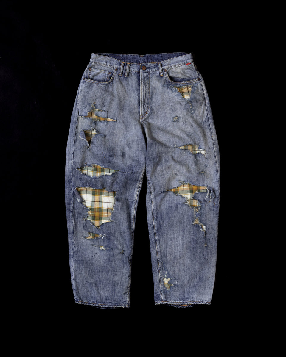 AN333-R CHEAK COMBI DENIM 5P PANTS INDIGO(REMAKE) – ANACHRONORM